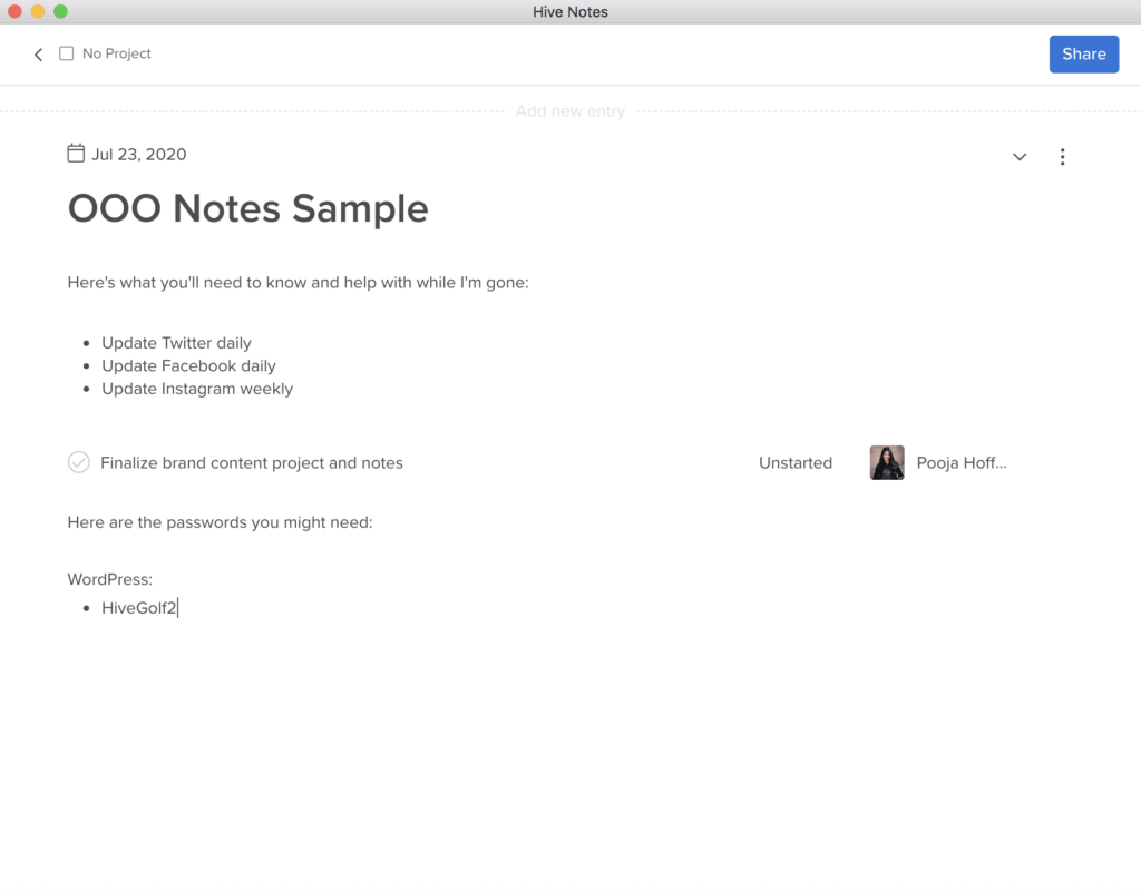 Preparing for Vacation with Hive | Hive Project Management