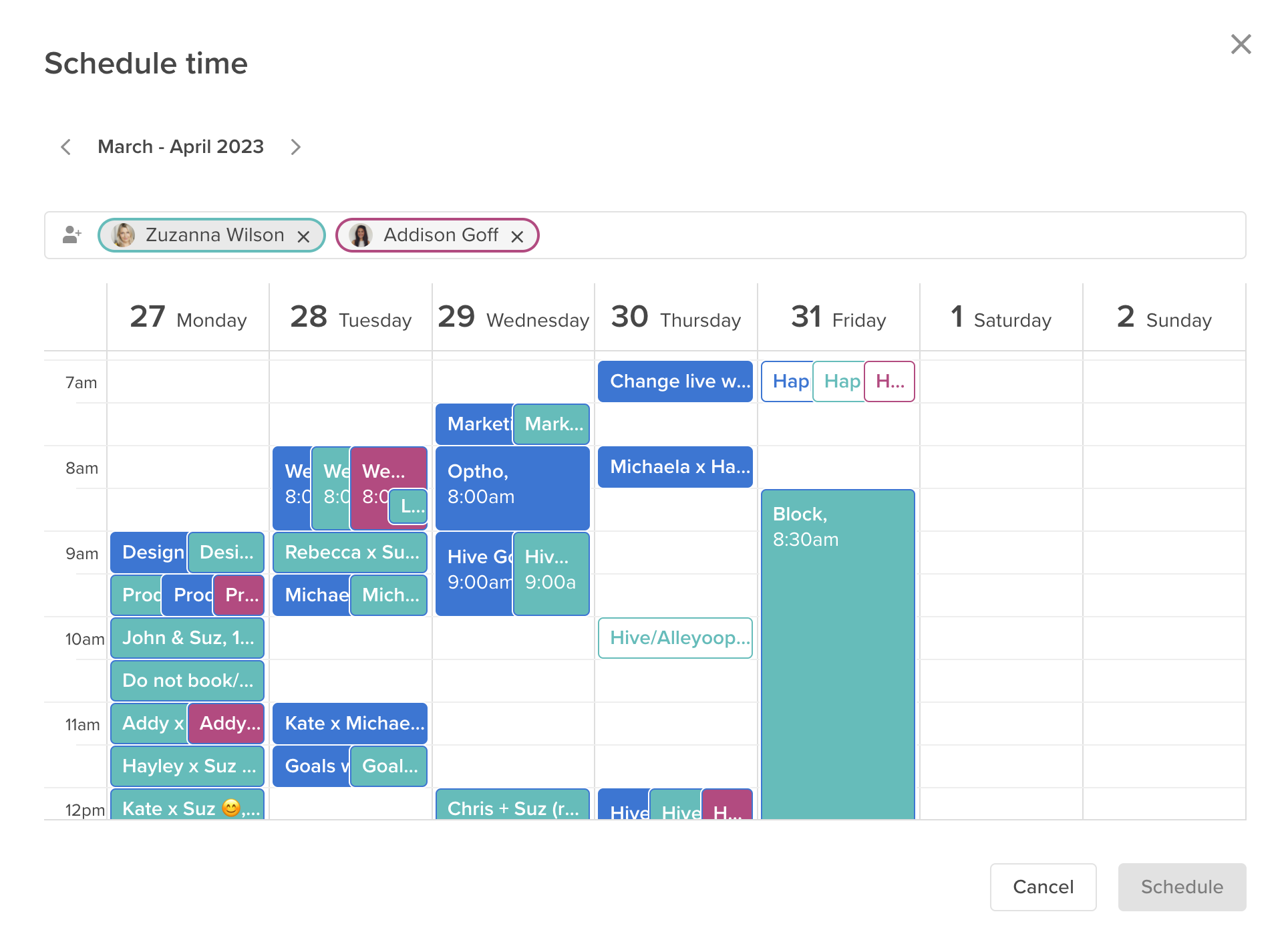 How To Quick Schedule A Meeting From Action Card in Hive