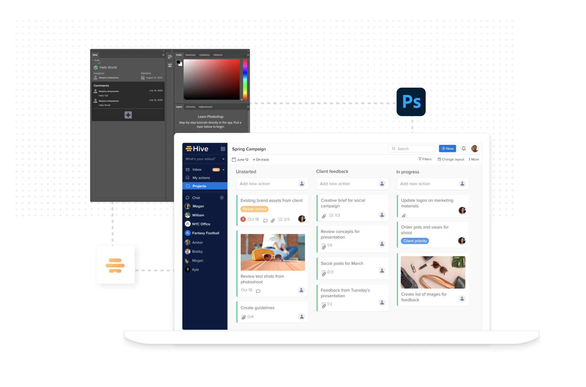 Adobe Photoshop Plugin, Hive Project Management Software